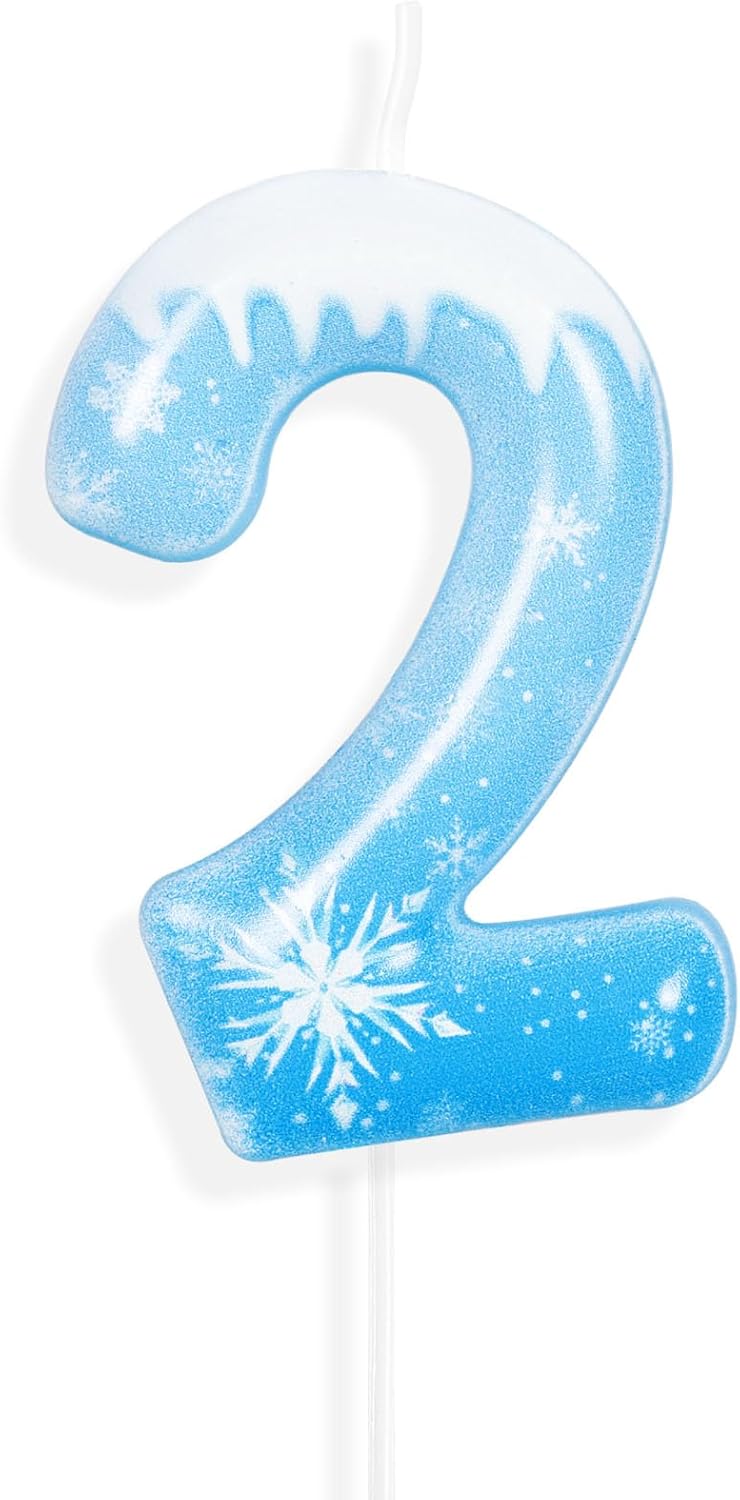 Amazon.com: Hongplus White Froze Snow Themed Birthday Candles ...