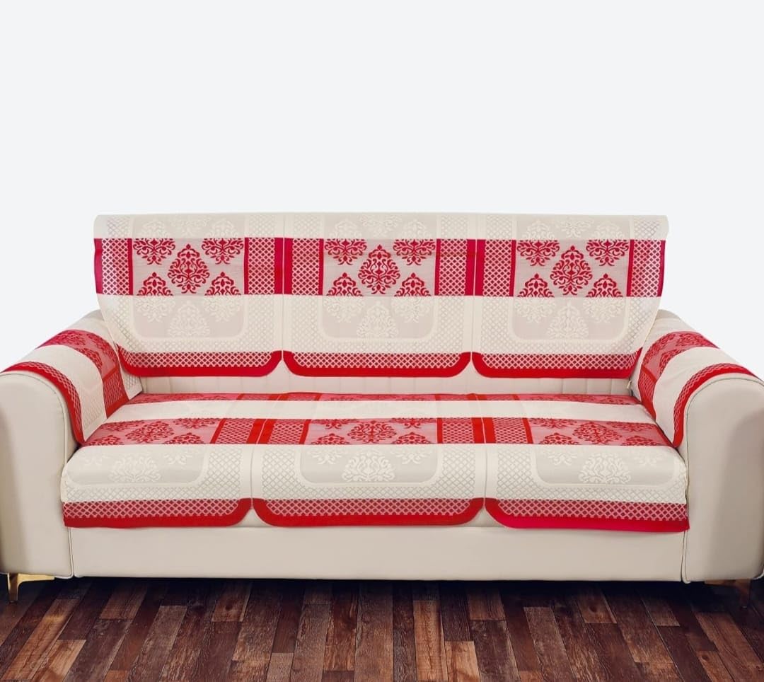 Traditional Design Cotton Fabric Net Sofa Covers for Living Room (8 Pcs ...