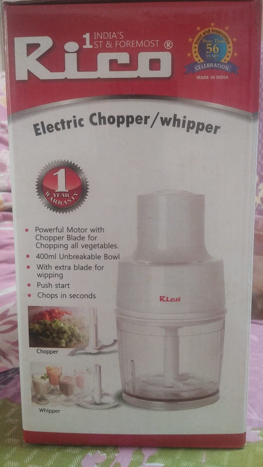 Buy Rico Electric Vegetable Chopper for Kitchen | Onion, Carrot, Garlic ...