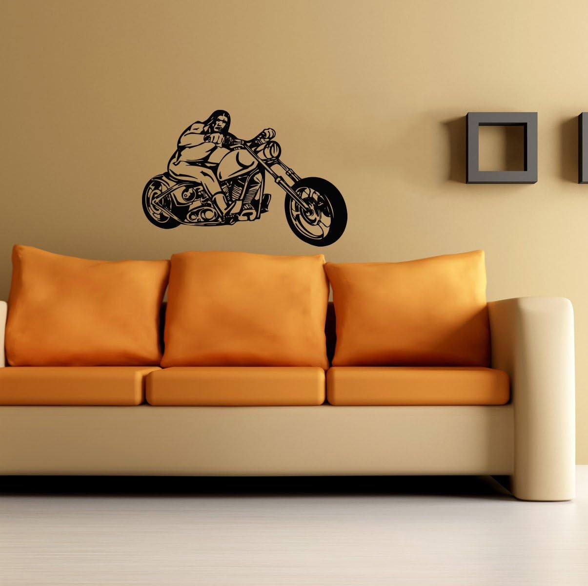 Wall Vinyl Decals Tribal Biker Retro Bike Motorcycle Chopper Garage ...