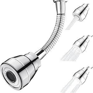 Kitchen Tap Spray Head - 360° Swivel Kitchen Tap Extension - 3 Water ...