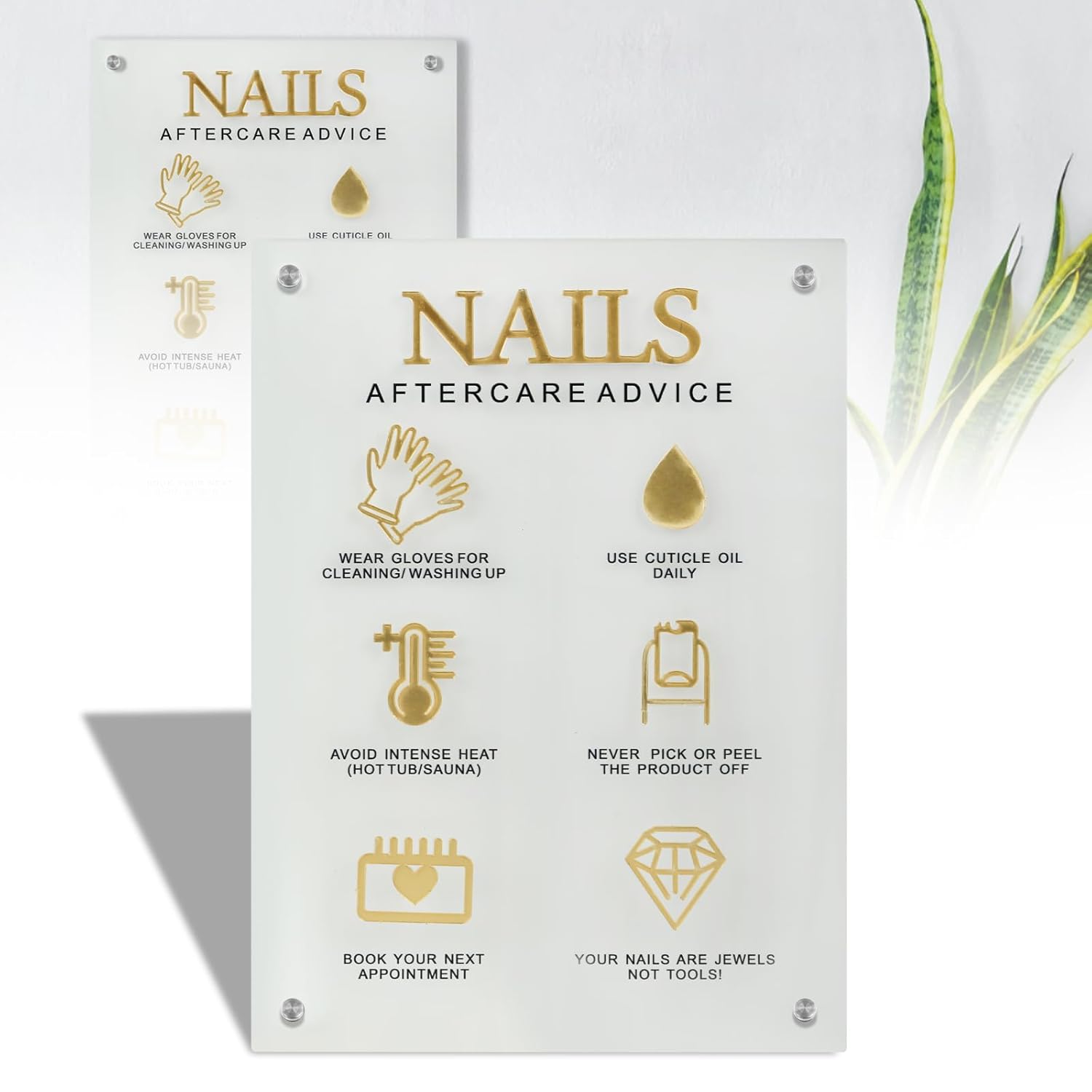 Amazon.com: 3D Nail salon signage on wall nail instructions aftercare ...