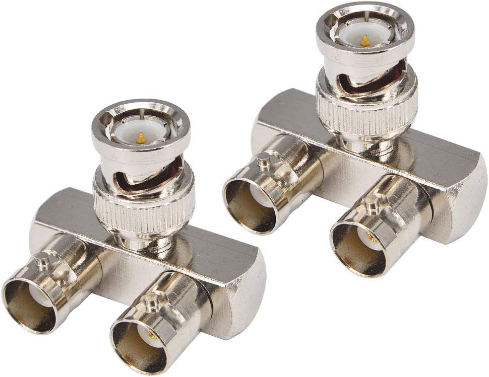 Amazon.com: BNC Male to Dual BNC Female Right Angle Adapter 3 Way Splitter Adapter Jack ...