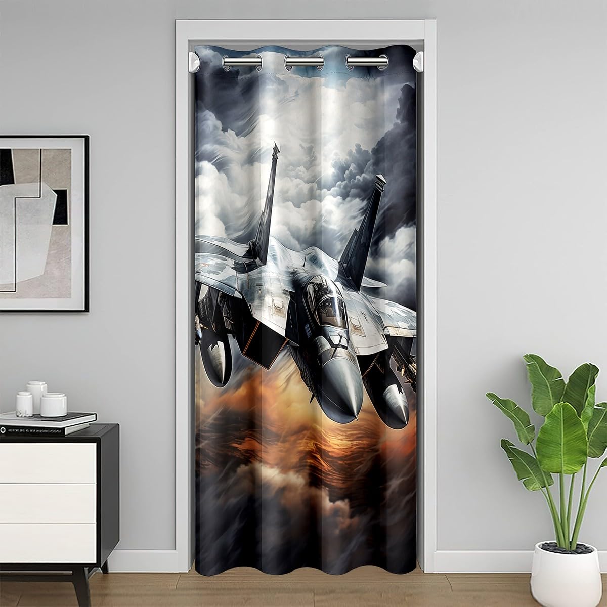 Amazon.com: Aircraft Door Curtain for Kids Adults,Military 3D Airplane ...