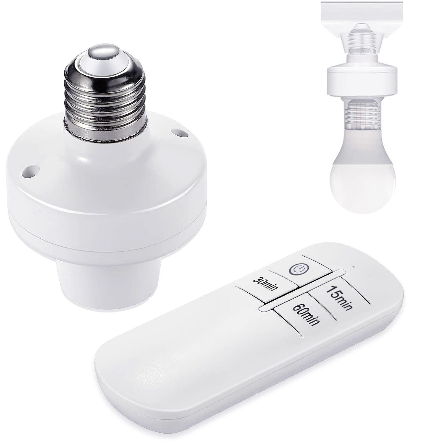 Remote Control Light Bulb Socket, Bukeer E26 E27 Bulb Lamp Holder with ...