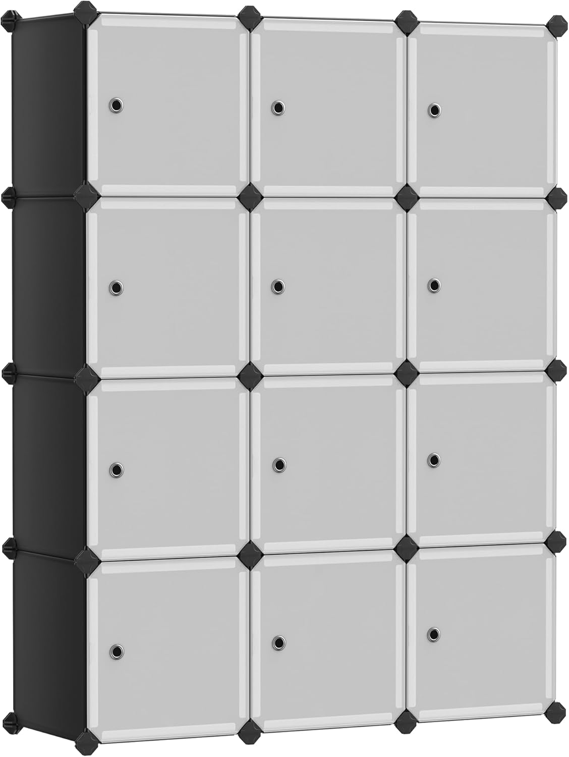 SONGMICS 12-Cube Storage Unit, Shoe Rack, Stackable Cubes, Plastic ...