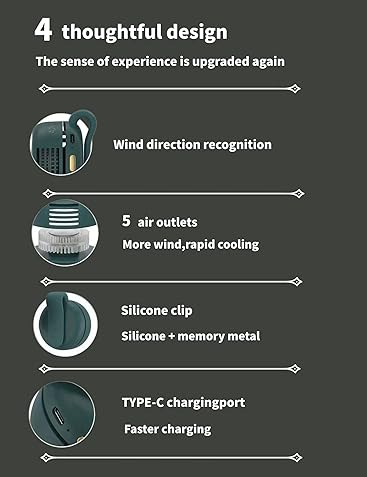 Amazon.com: FIALAME Portable Silent Mini Bladeless Electric Fan Clip On ...