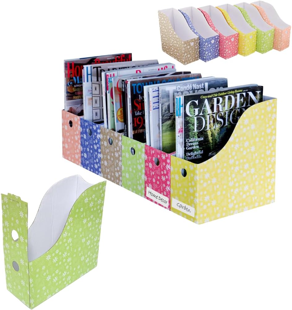 Amazon.com: Evelots Magazine File Holder - Set of 12 Floral - Office ...