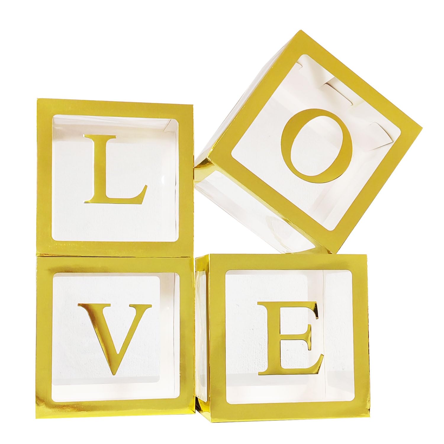 Amazon.com: 4 Pcs Love Transparent Balloons Boxes with Letters,Mother's ...