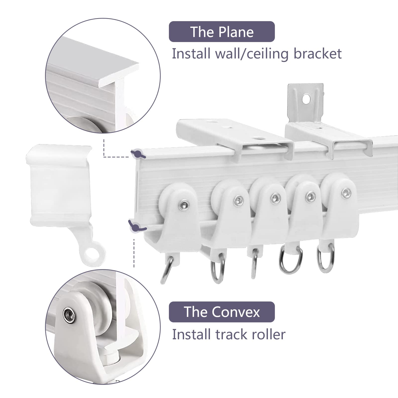 Snapklik.com : TOKPLNU Ceiling Curtain Track Flexible Bendable Curved ...