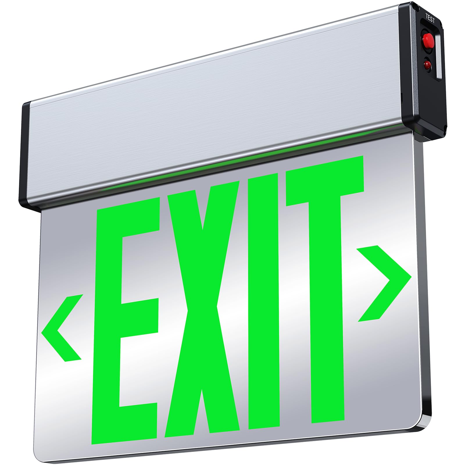 LED Edge Lit Exit Sign Aluminum Housing AC 120-347V Emergency Exit ...