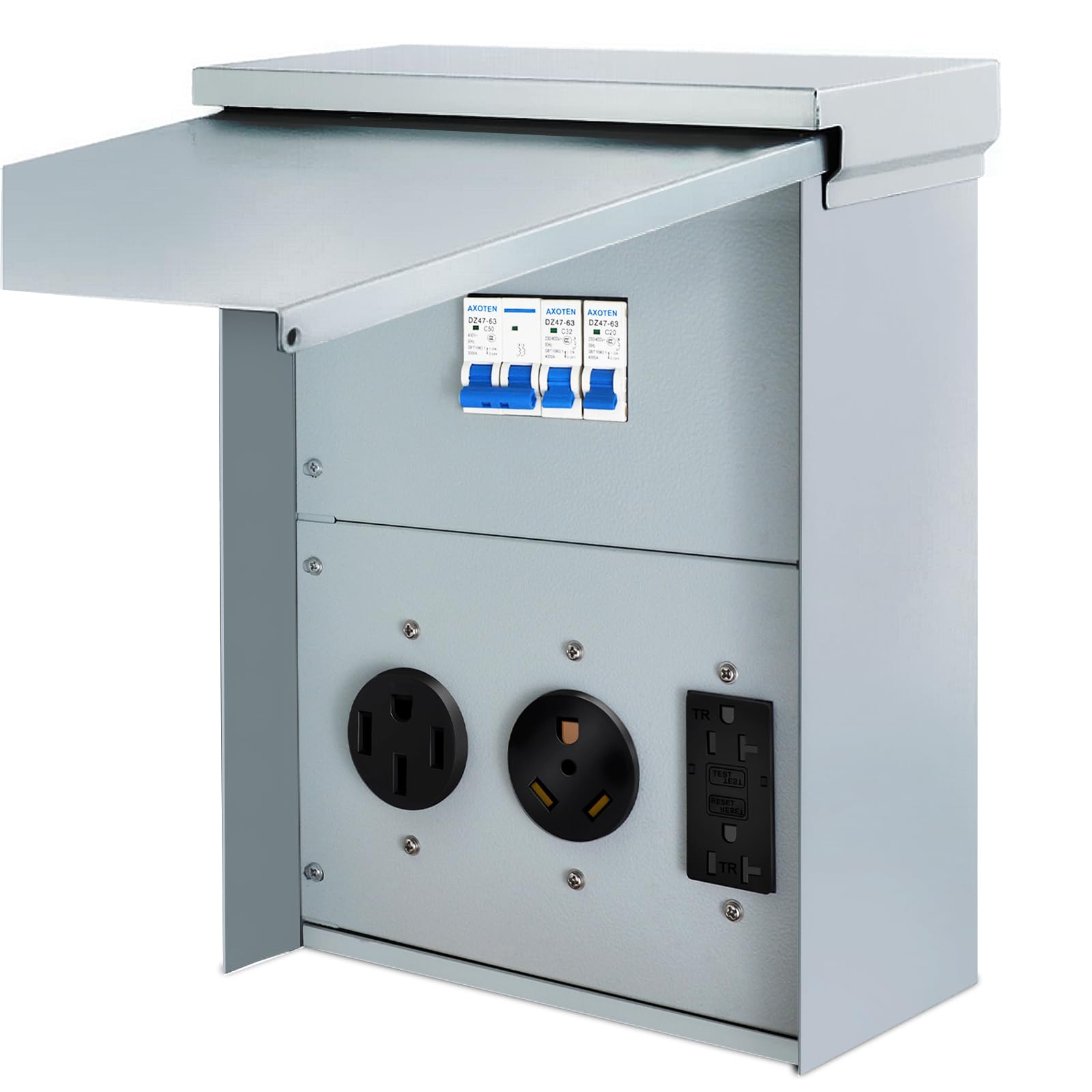 GTYORUS Temporary Power Outlet Panel - RV Electrical Breaker Box with ...