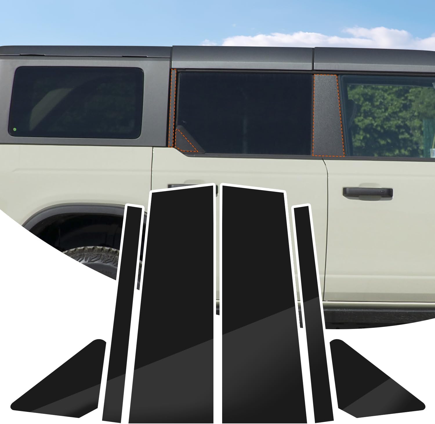 Amazon.com: 6Pcs B C Pillar Trim Cover Center Window Rear Window ...