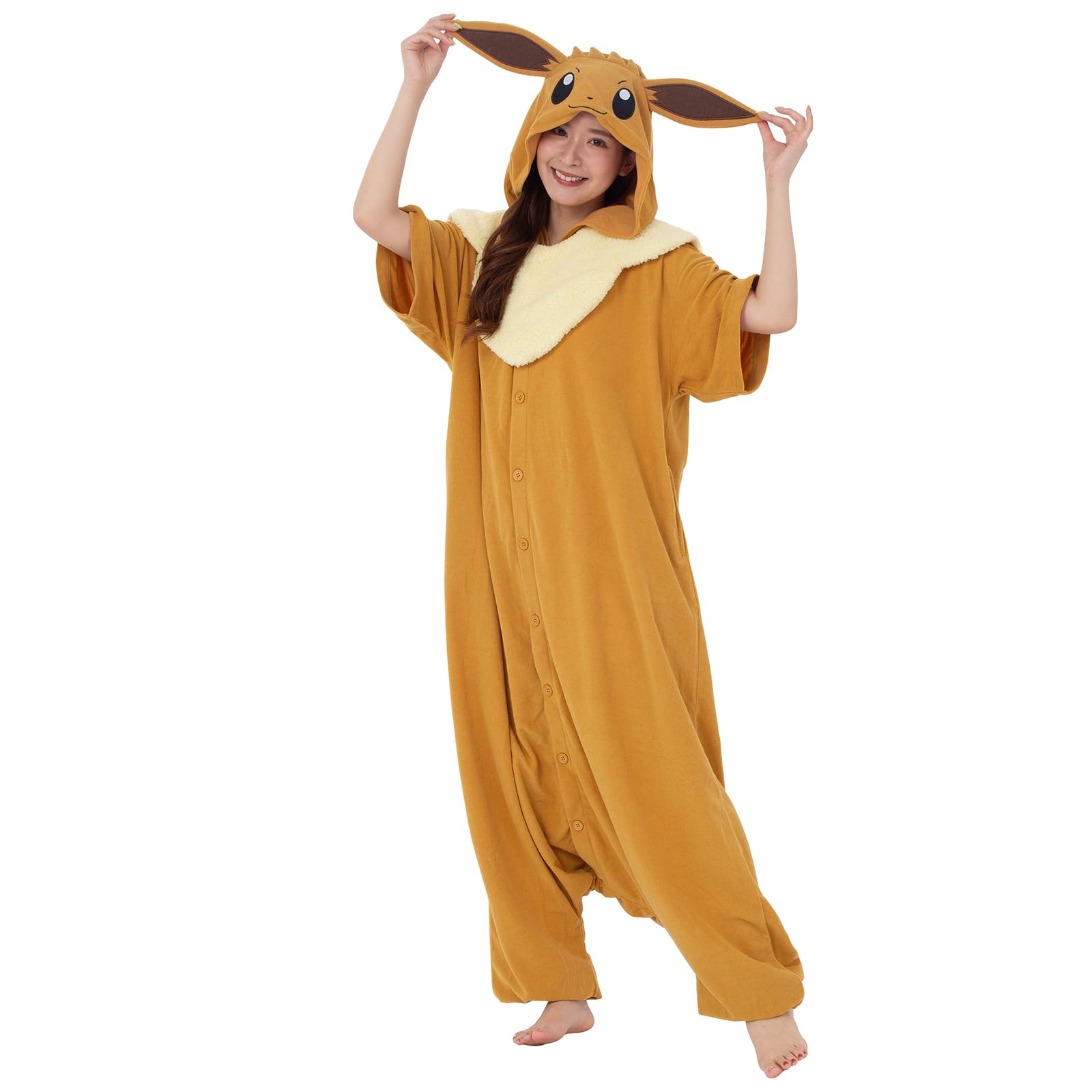 Amazon.com: SAZAC Kigurumi - Pokemon - Eevee - Summer Onesie Jumpsuit ...