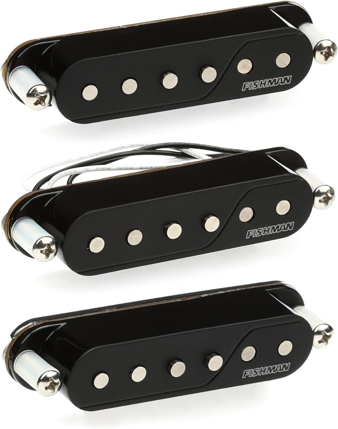 Fishman Fluence Single Width Pickup Set for Strat, Black (Set of 3 ...