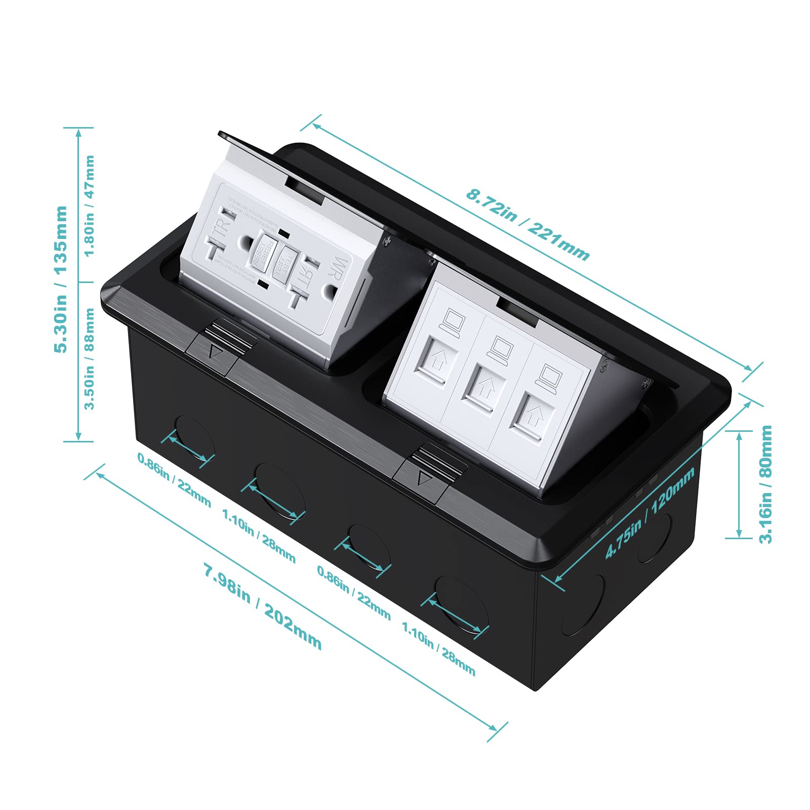 20 Amp Receptacles And Data Floor Pop Up Floor Outlet With Multiple