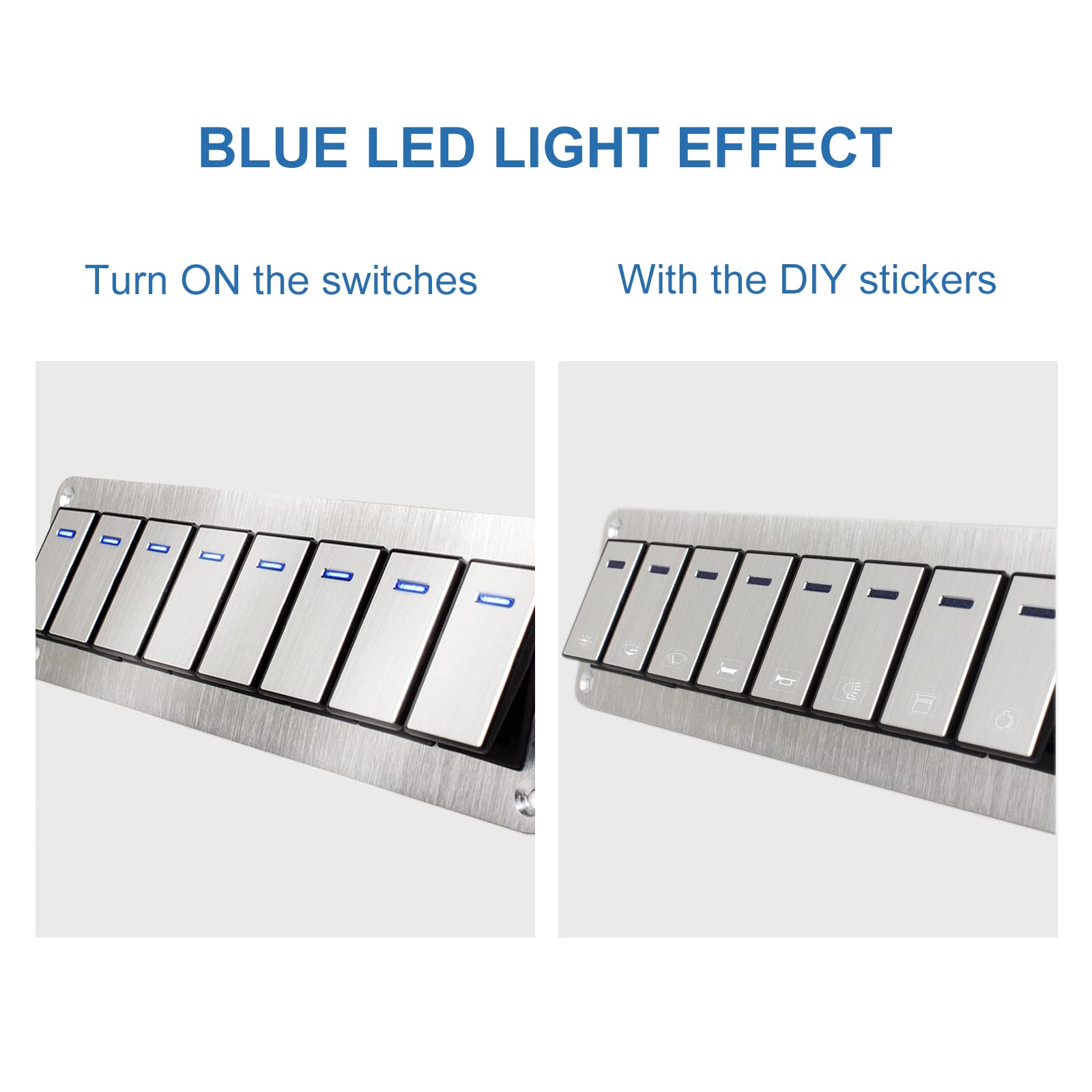 Snapklik.com : Waterproof Toggle Switch Panel 8 Gang Aluminum Rocker ...