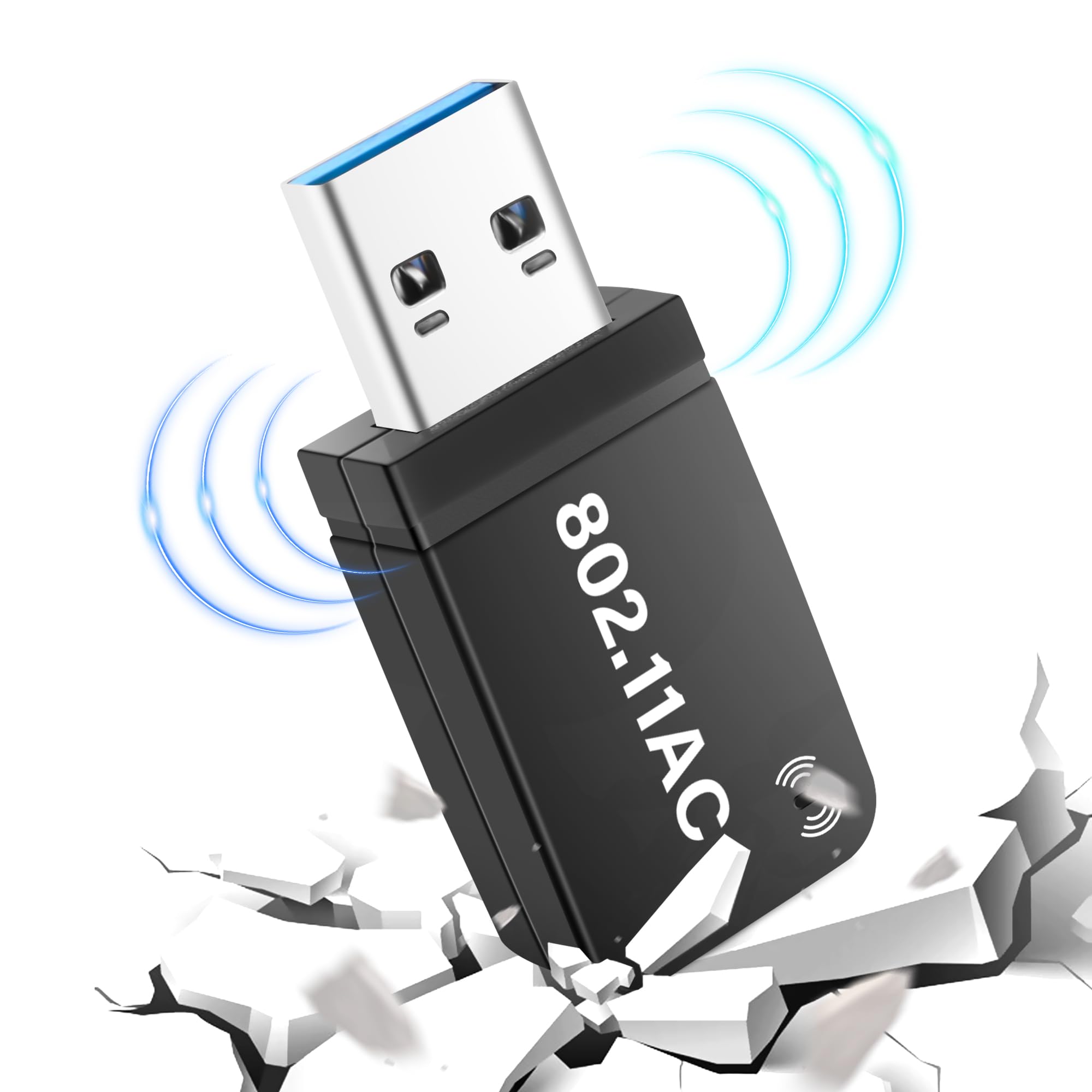 1300Mbps Wifi Dongle for Pc, Usb Wifi Dongle 5dBi Dual Band 5G/2.4G ...