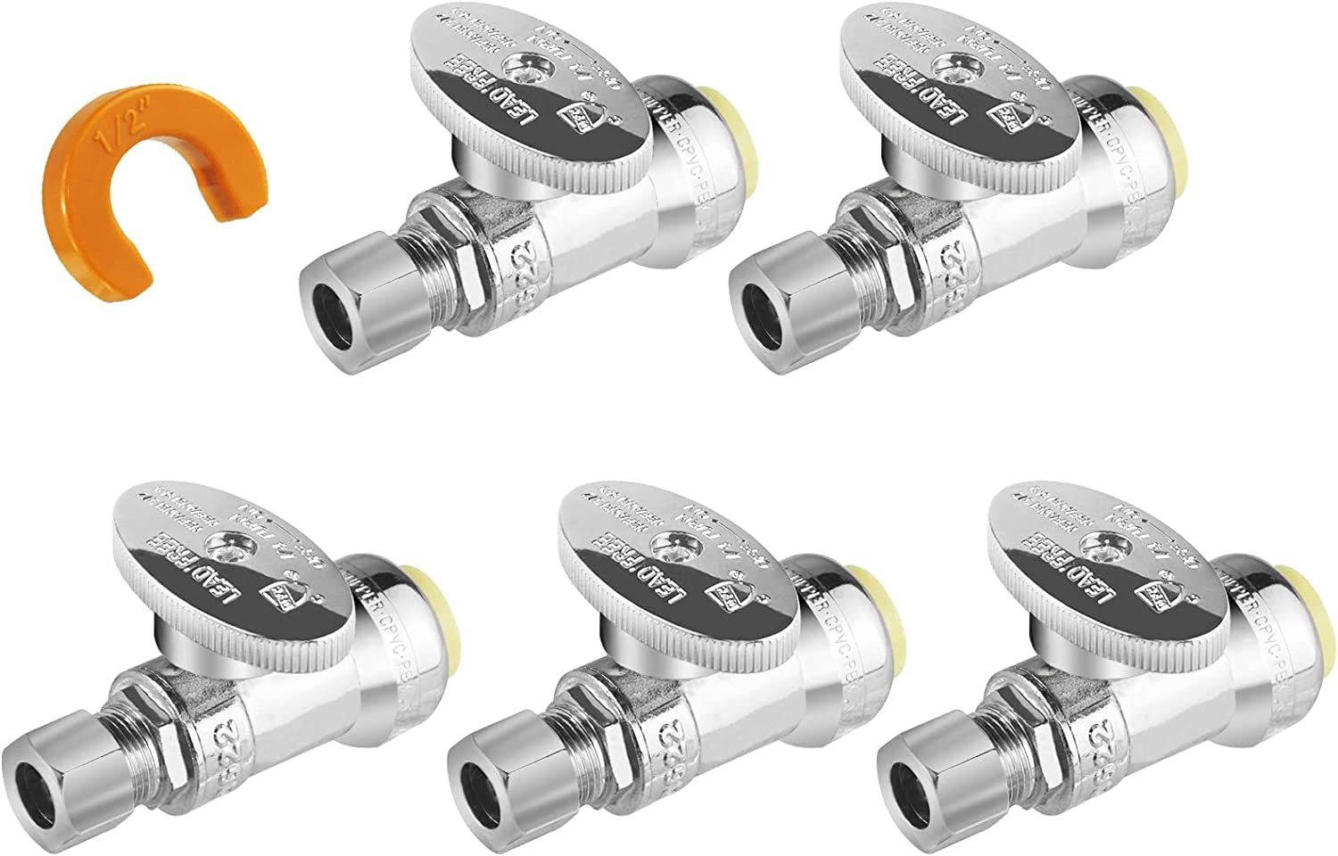 Snapklik.com : WiseWater Push Fit Straight Shut Off Valve, 1/4 OD X 1/2 ...