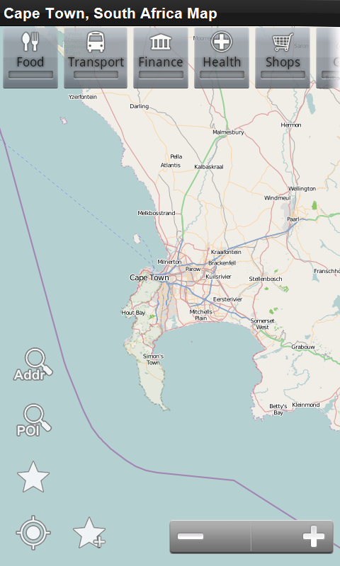 Cidade do Cabo, África do Sul Mapa Offline: PLACE STARS - Aplicativo na ...