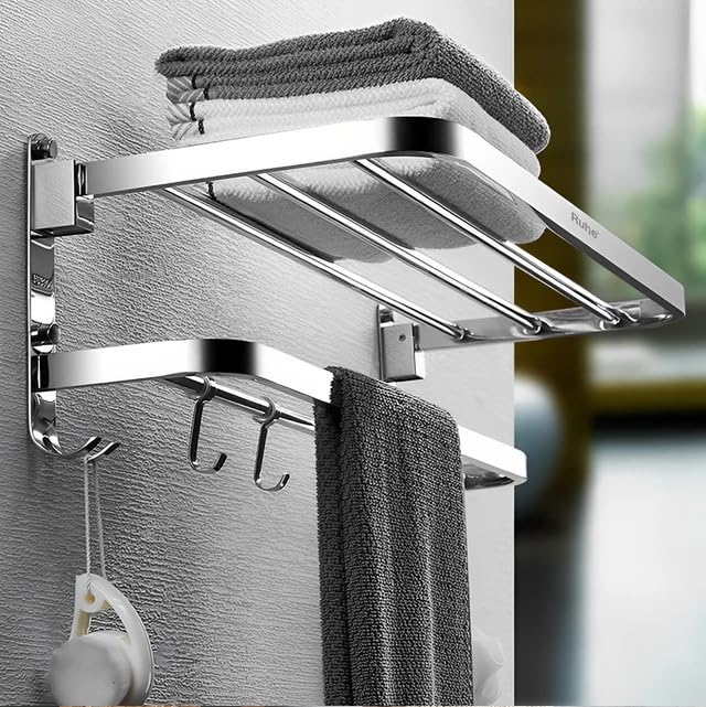 Ruhe® Dual Folding Towel Rack | 304 Grade Stainless Steel Dual Folding ...