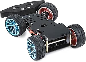 Amazon.co.jp: 4WD Smart Steering Robot Car Chassis S3003 Metal Servo ...