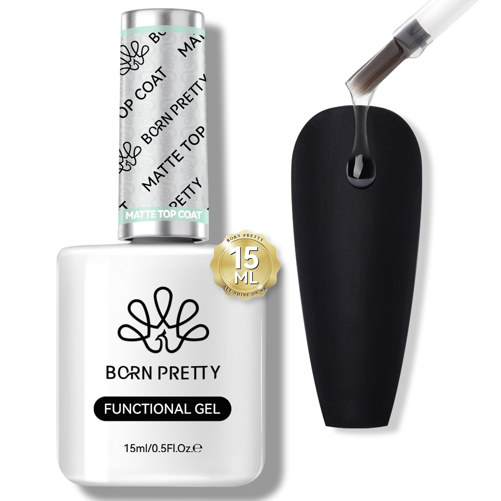 Amazon.com: Born Pretty Matte Gel Top Coat, Matte Finish Nail Polish ...