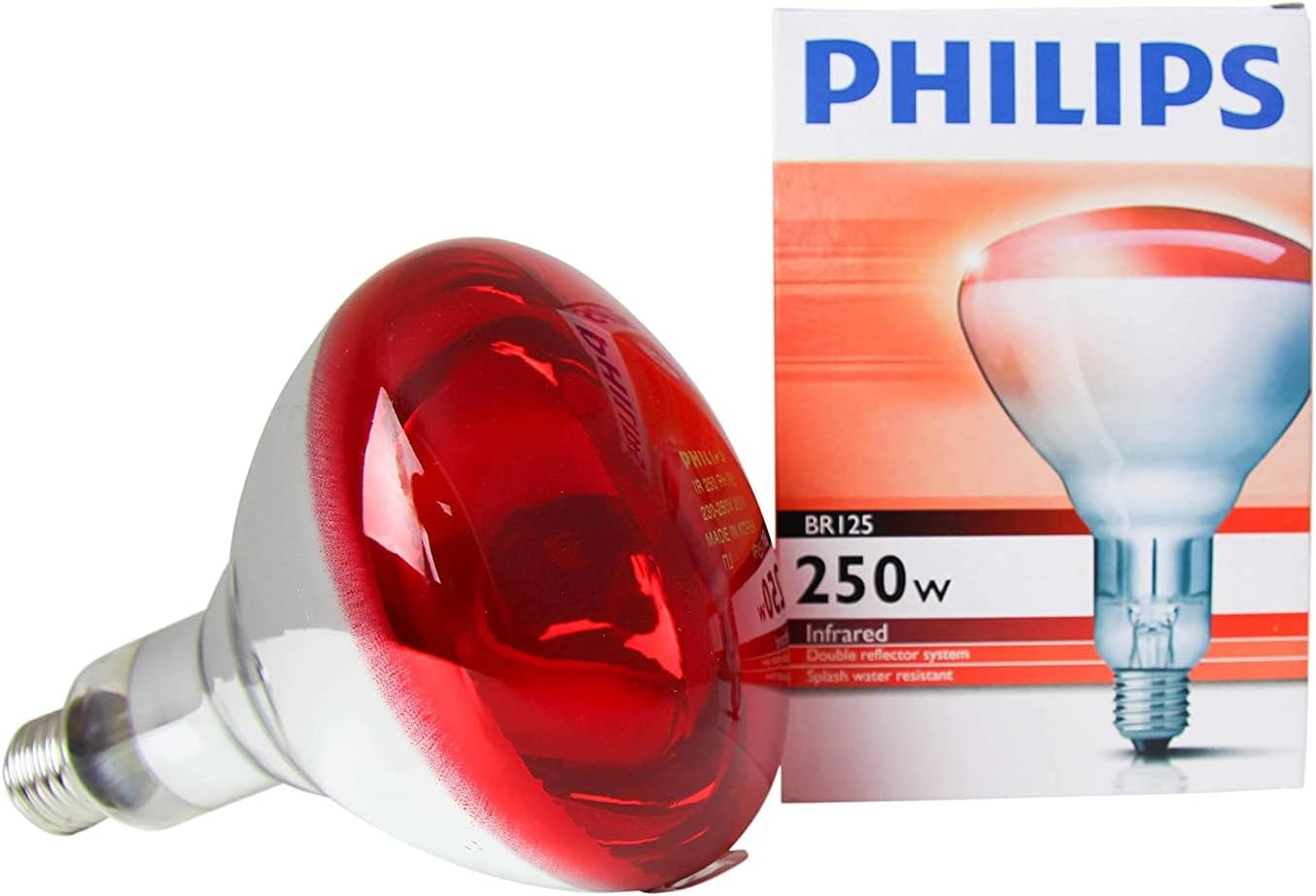 Philips IR 250R R125 E27 Infrared Heat Lamp Bulb, 250 Watt : Amazon.ae ...