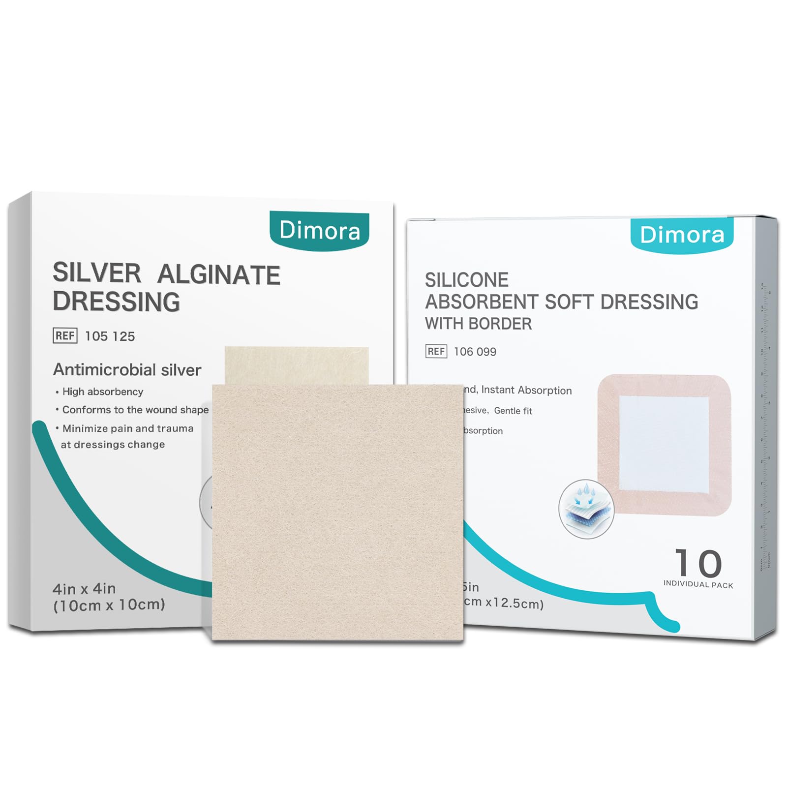 Amazon.com: Dimora Silver Calcium Alginate Wound Dressing & Silicone ...
