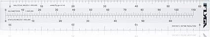 FlyGA Nautical Mile Scale Map Ruler (60nm Distance) - For LAPL, PPL(A ...