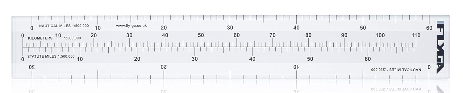 FlyGA Nautical Mile Scale Map Ruler (60nm Distance) - For LAPL, PPL(A ...