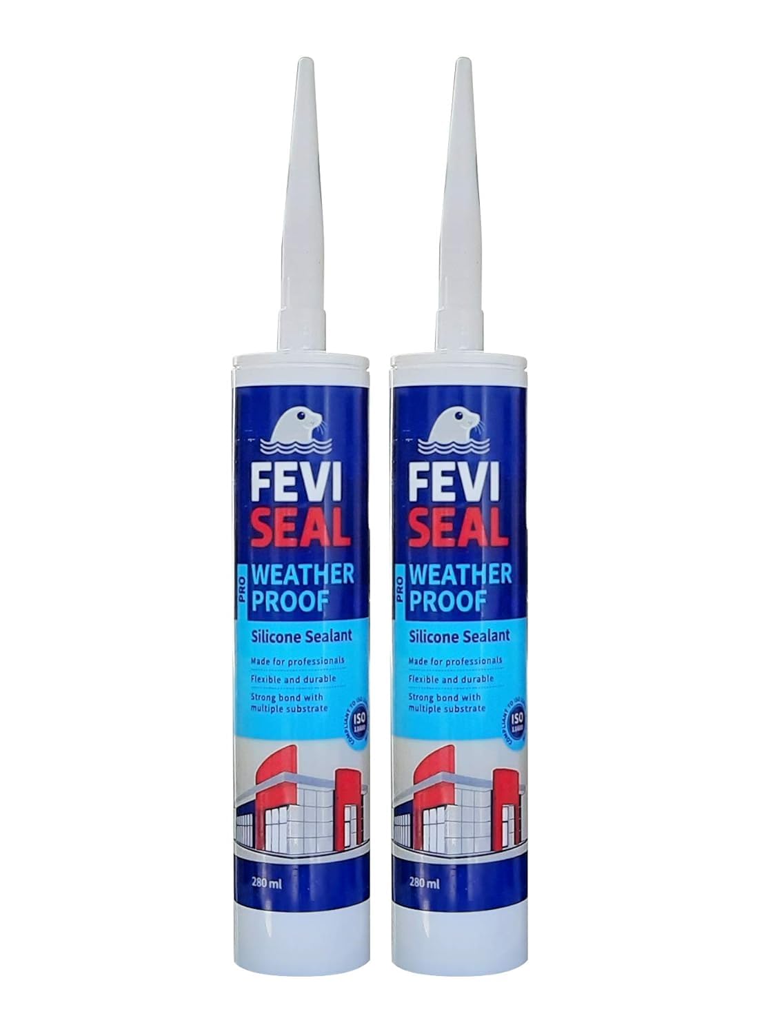 Silicone adhesive and sealant WEATHERPROOF PRO 280ML - Pack of 2 (Clear ...
