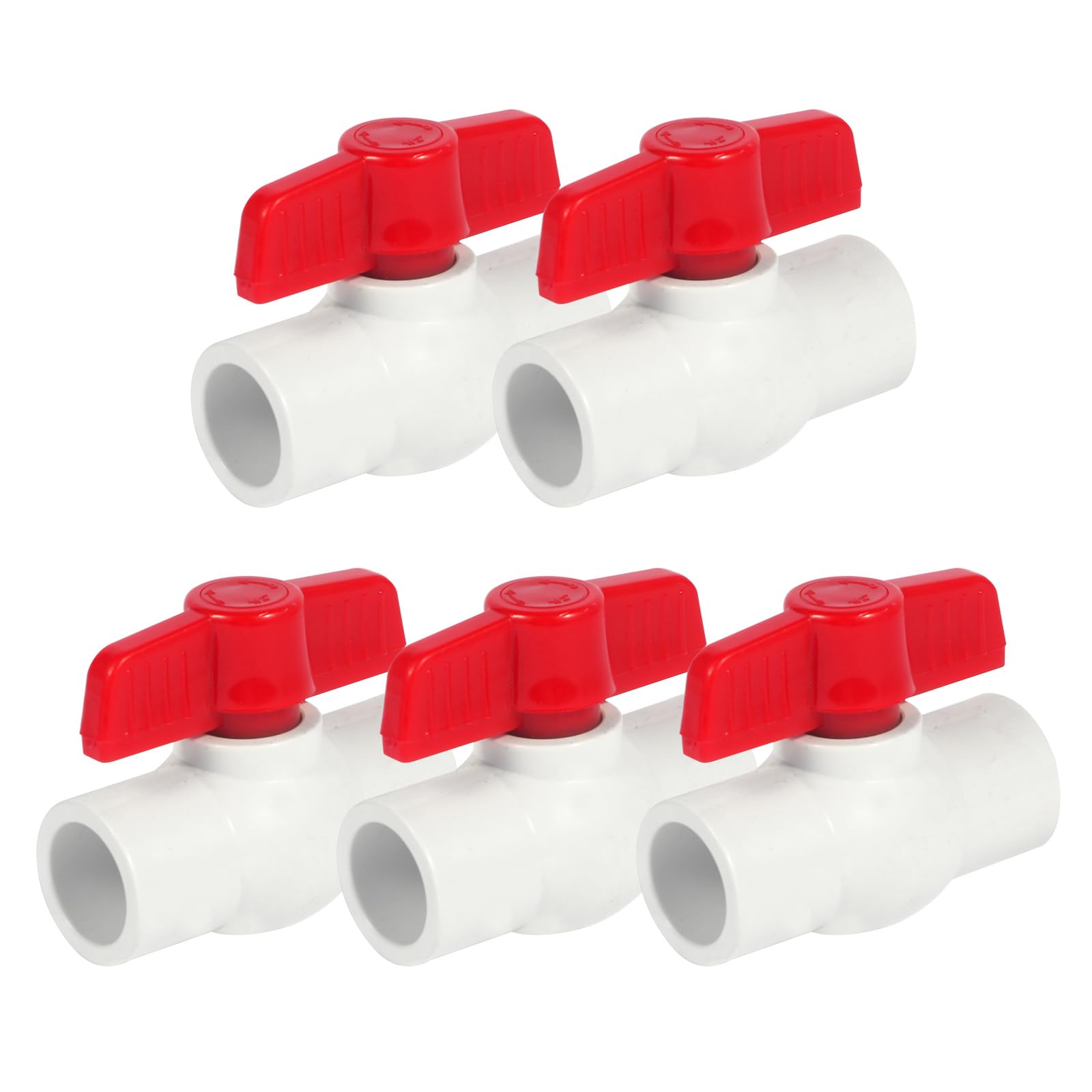 Snapklik.com : 5 Pack 1/2 PVC Ball Valves, Water Shut Off Valves, 1/2 ...
