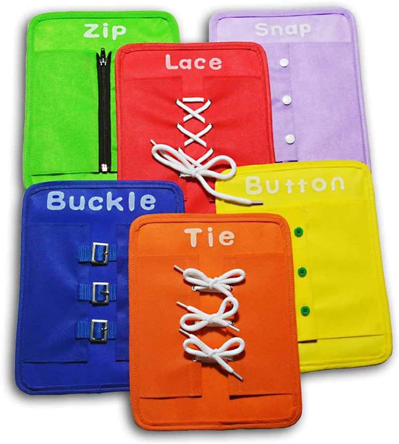 Montessori Learn Dress Boards, FOONEE 6 Pieces Early Learning Basic ...