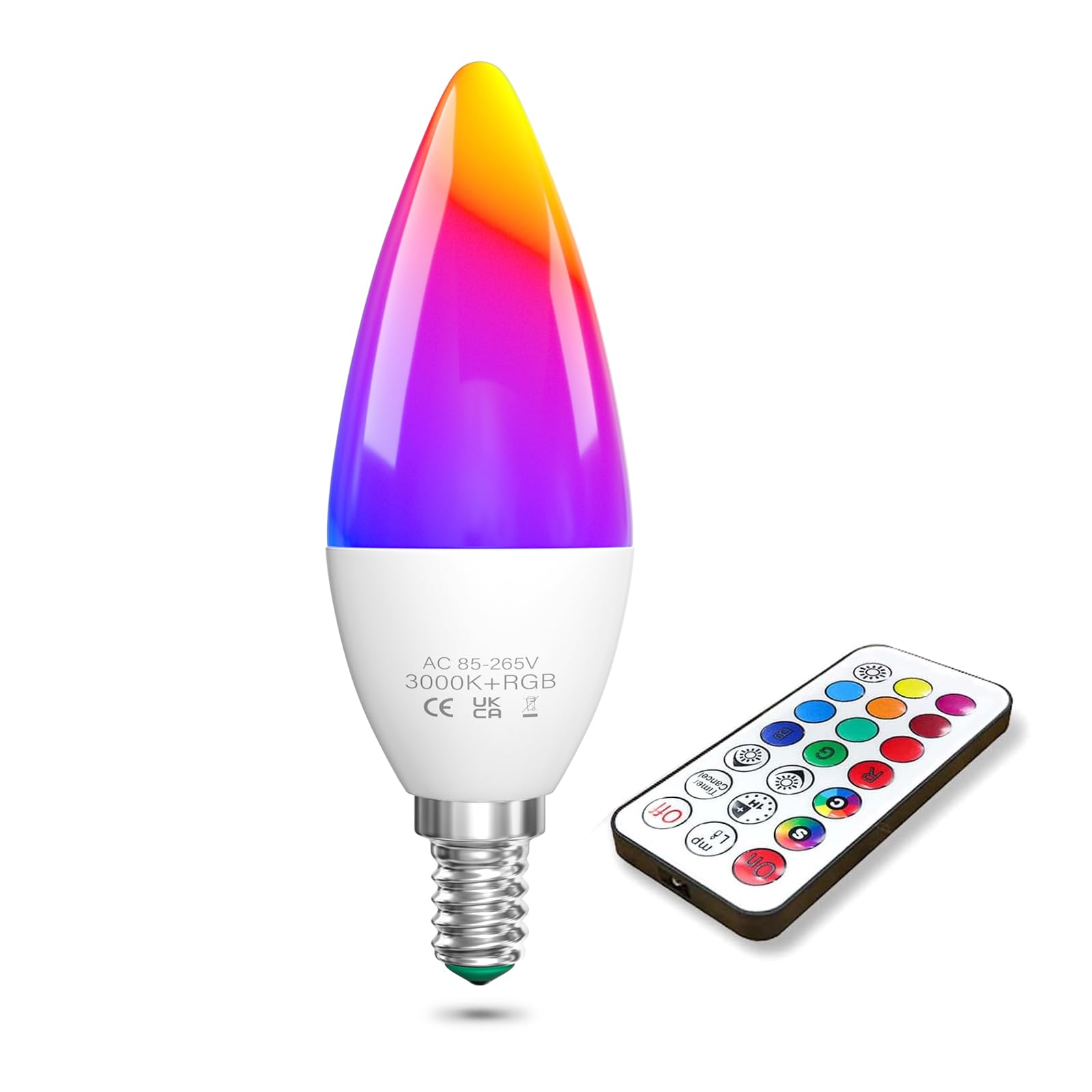 TobeBright E14 LED Colour Changing Bulb, 3W SES Small Edison Screw E14 ...