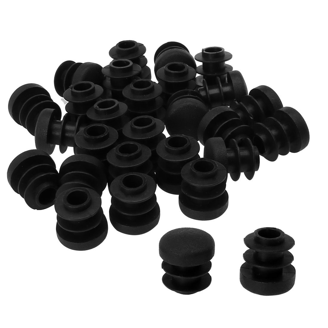 uxcell 1/2" 14mm OD Plastic Round Tube Ribbed Inserts End Cover Caps ...