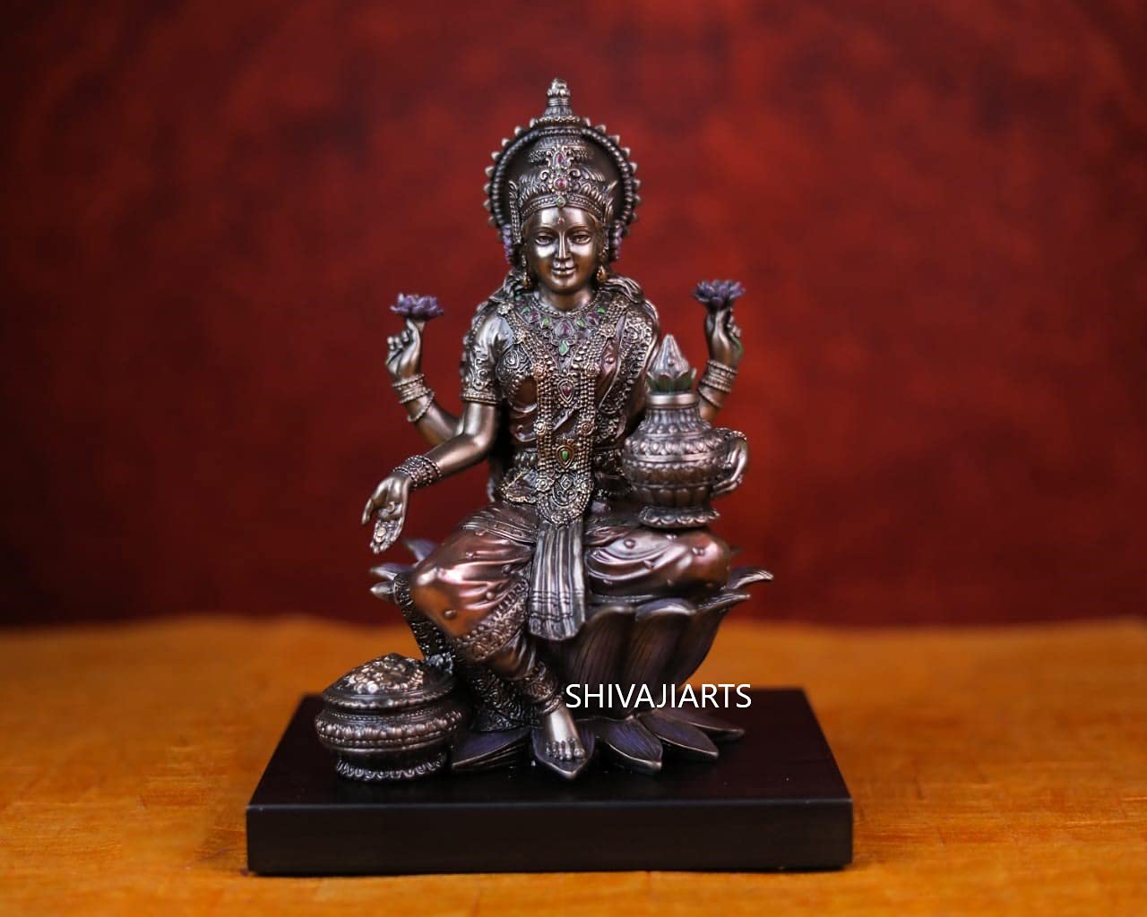 Buy Lakshmi Statue - 8" inch Hindu Goddess of Wealth Sitting Laxmi on ...