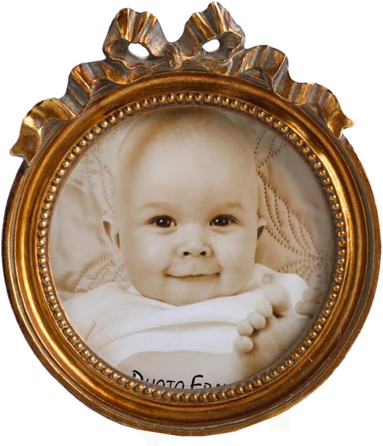 Amazon.com: Kangce Antique Picture Frames 3.5x3.5 Round Picture Frames ...