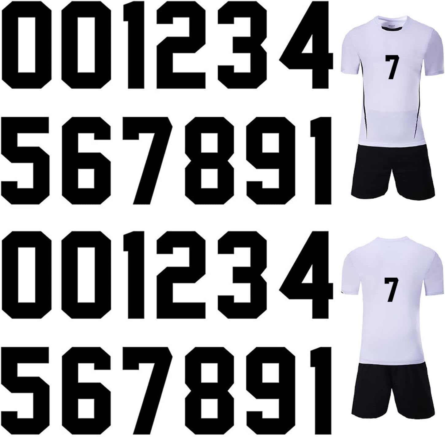 Amazon.com: 22 Sheets 8 Inch Iron on Numbers for Jersey Black Large ...