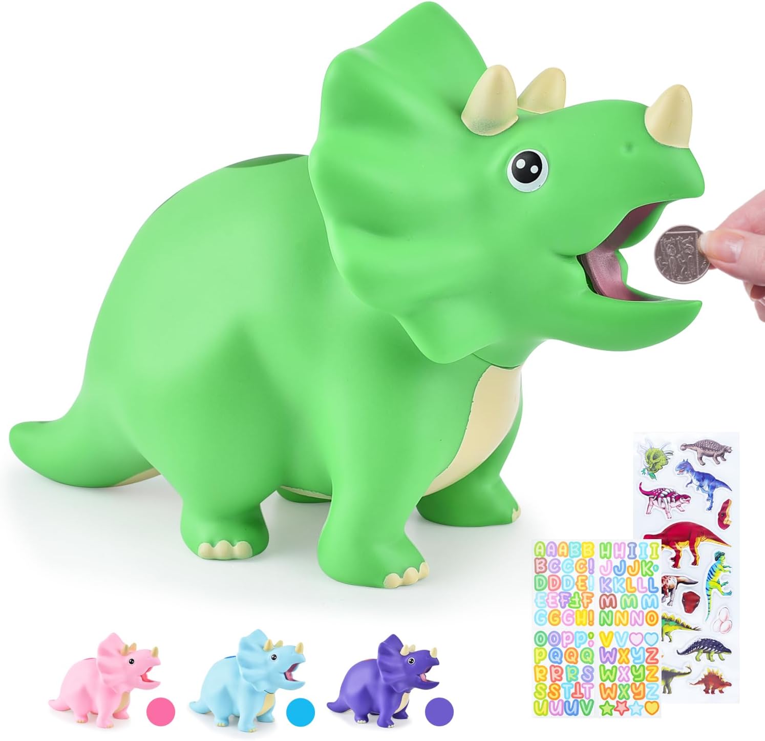 Amazon.com: HSTYAIG Face Coin Bank Money Eating Coin Bank Battery ...