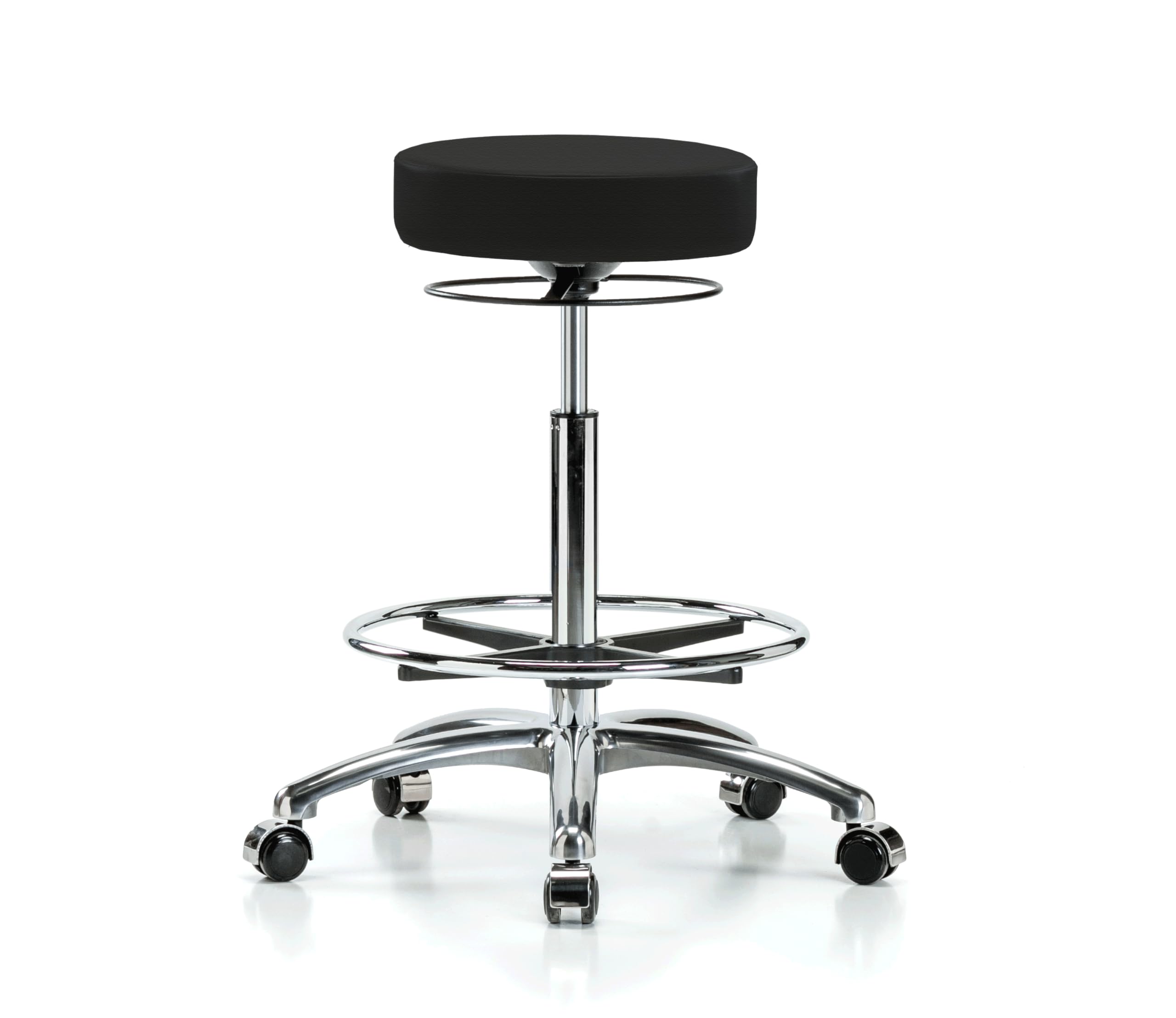 Amazon.com: Perch Chrome Stella Rolling Adjustable Height Stool with ...