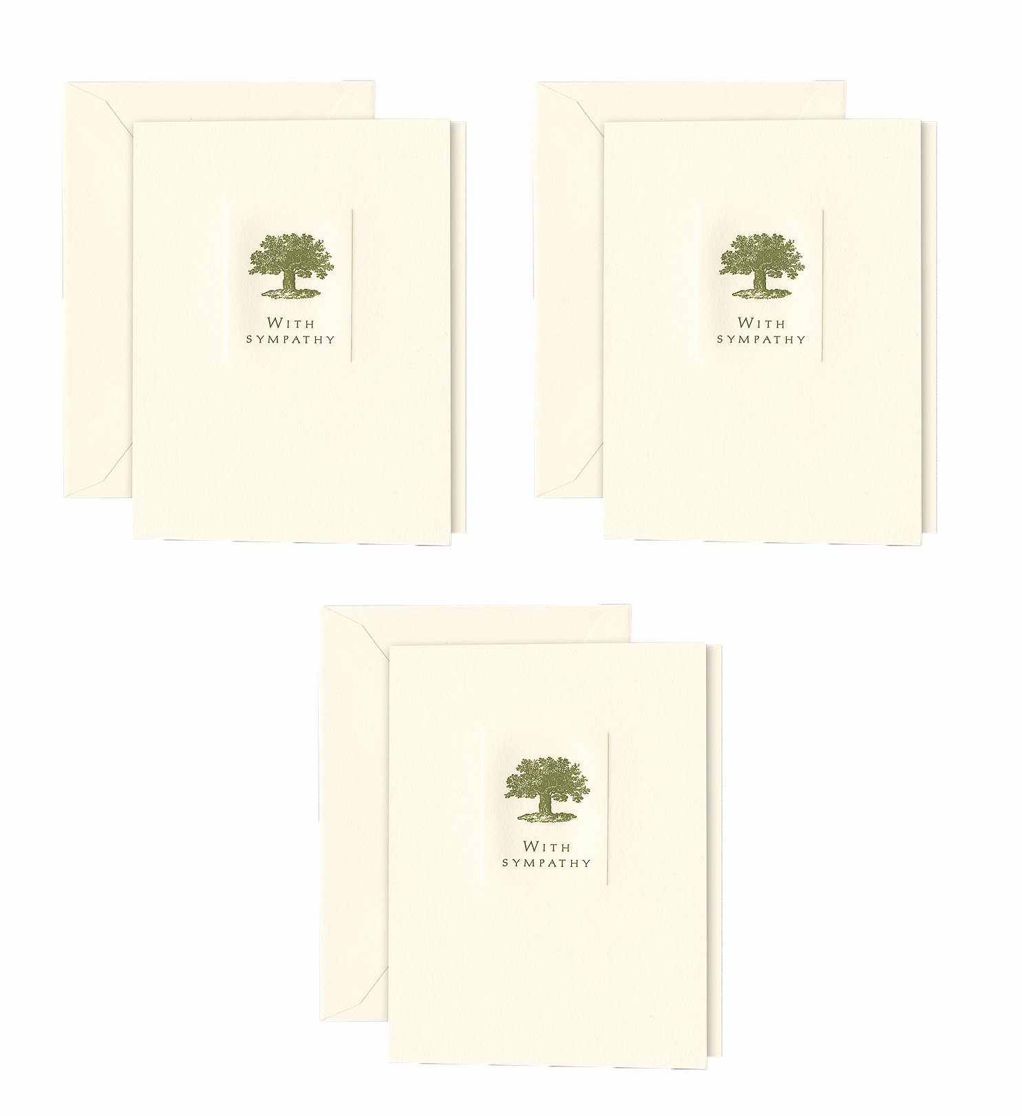 Amazon.com: Pack of 3 Crane & Co. "With Sympathy" Condolence Card ...