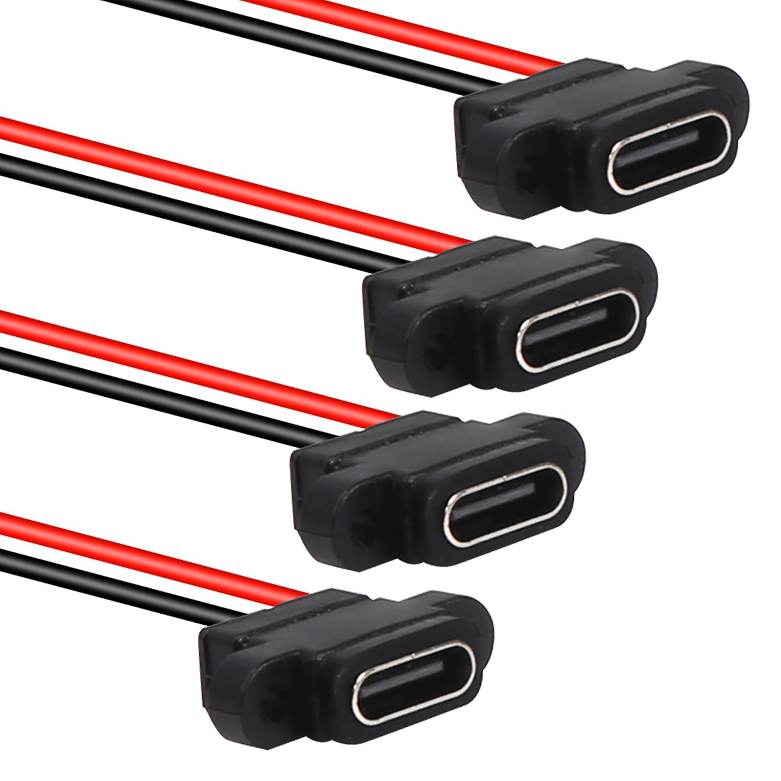 Snapklik.com : 15PCS Type-C Female Chassis Waterproof Connector 2P ...