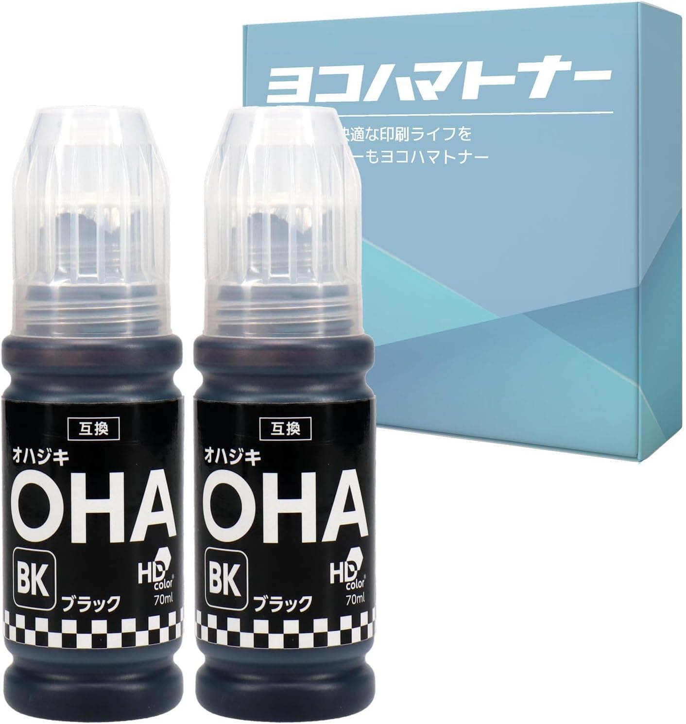 Amazon.co.jp: 【横トナ】 エプソン(EPSON)用 OHA互換 オハジキ ブラック 2本セット 互換インクボトル 容量70ml 染料インク ＜純正品と同様に使用可能＞ ＜流動性が ...
