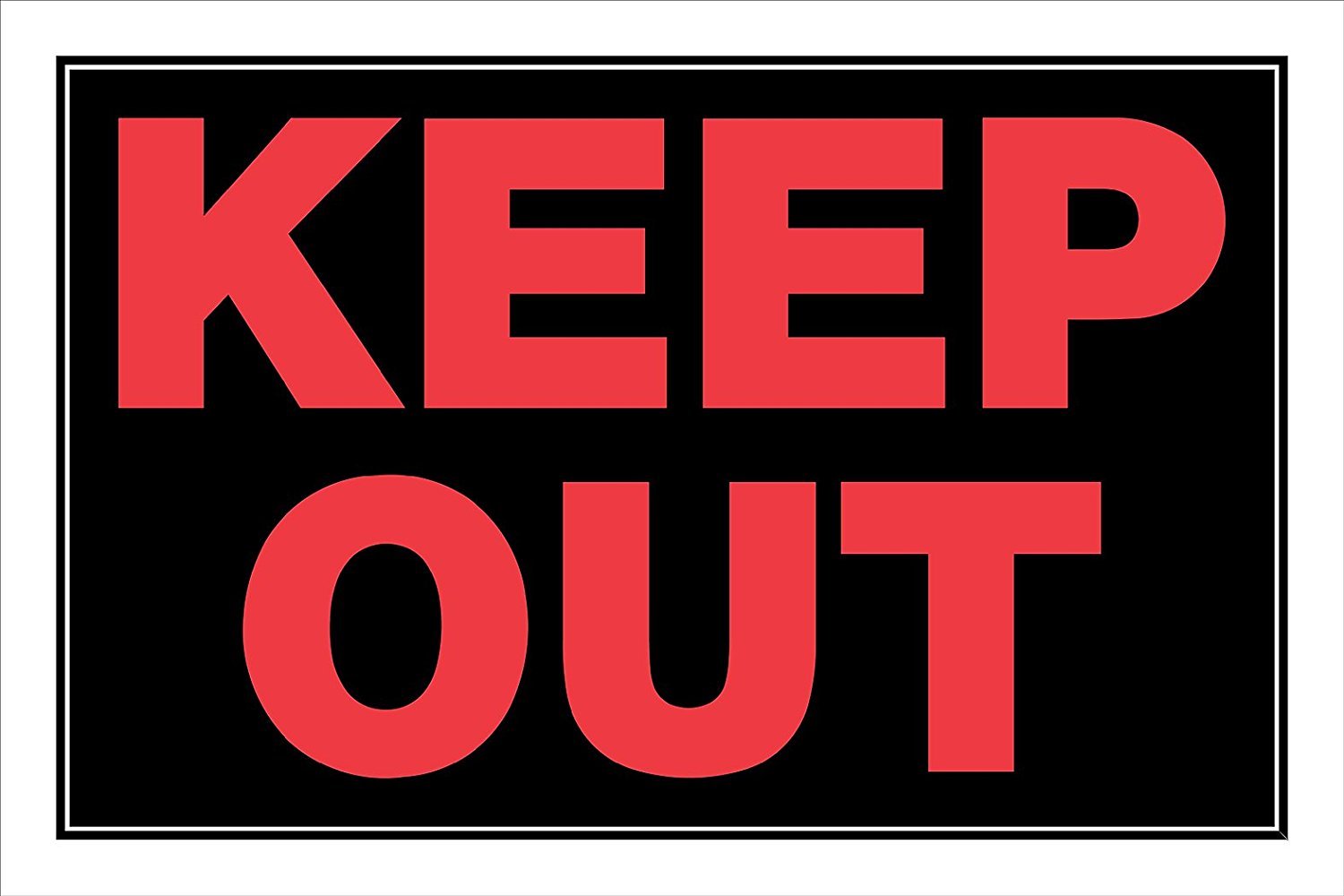 Amazon.com: Hillman 839898 Keep Out Sign, Black and Red Plastic, 8x12 ...