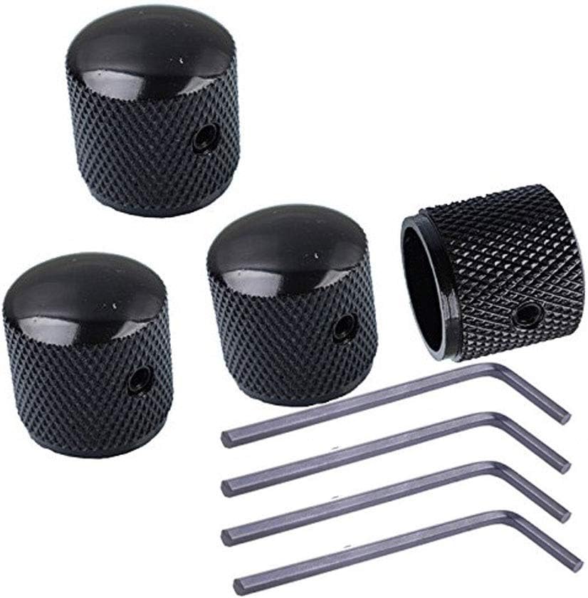 Amazon.com: Tzong 4Pcs Black Metal Electric Guitar Bass Tone Volume Knob Dome Speed Control ...