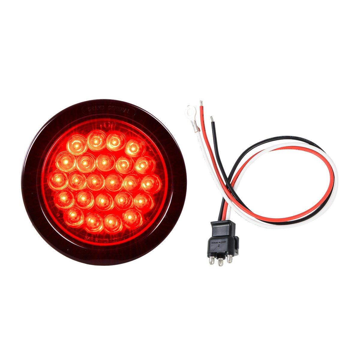 Buy Grand General 78263BP Pearl 4" Red Round LED Stop/Turn/Tail Light ...