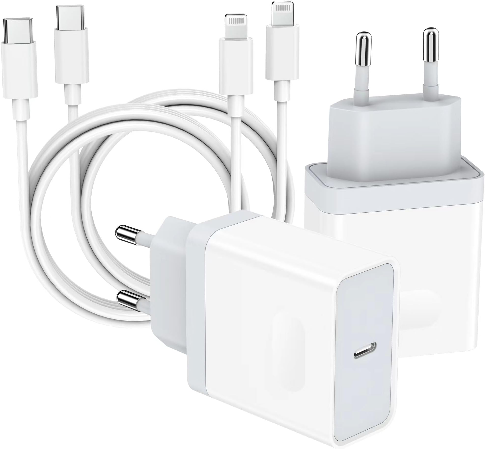 Amazon | 25W 4-Pack Chargeur Rapide pour iPhone 11 12 13 14/14 Plus ...