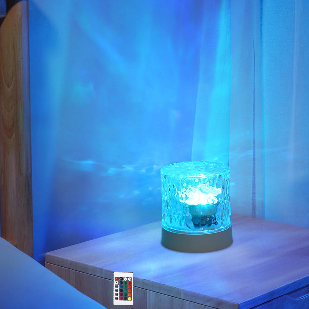 JININQ RGB Colors Changing lamp,Ocean Wave Projector Lamp,16 Colors ...