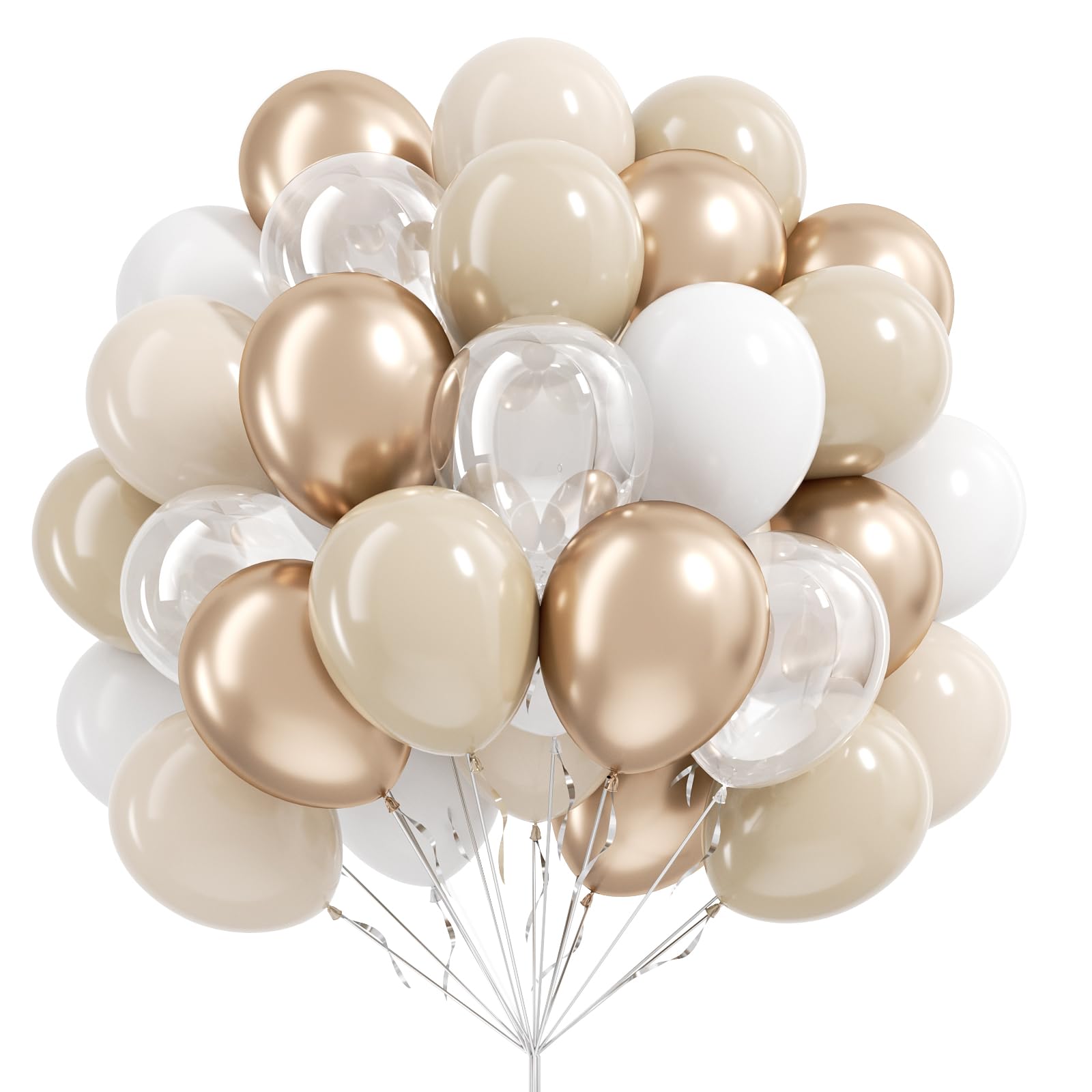Amazon.com: 60pcs 12inch Champagne Balloons, Metallic Champagne Gold ...